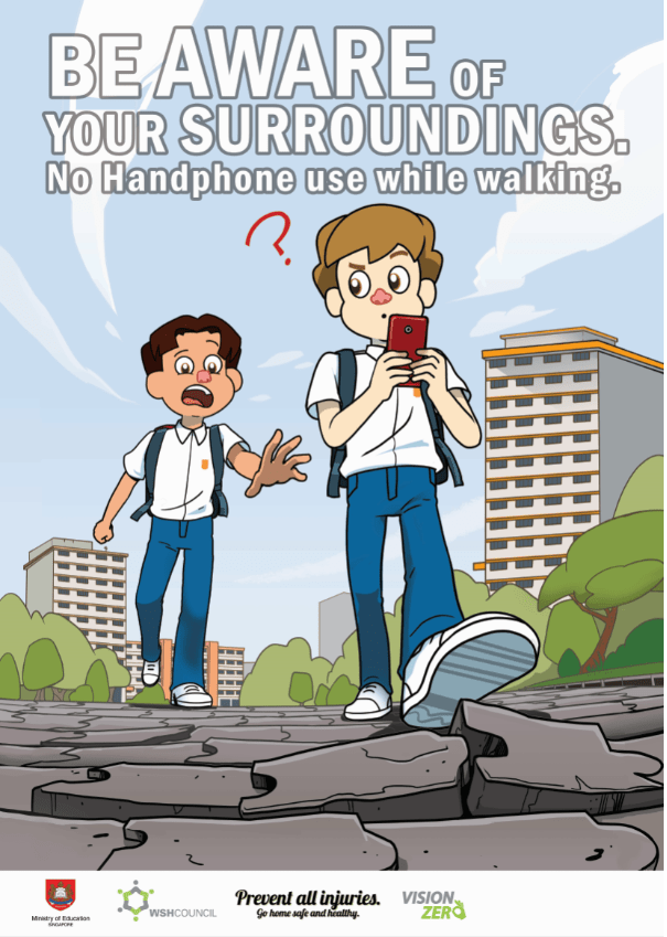 No handphone use while walking