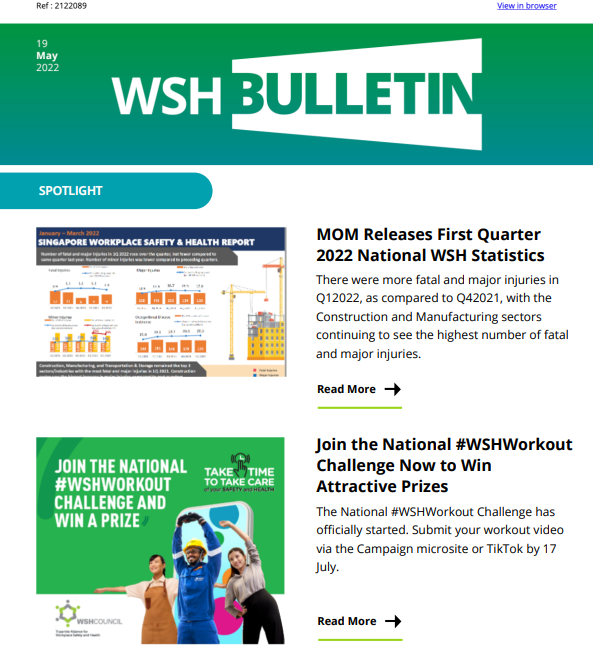 WSH Bulletin 19 May 2022 1 First Quarter 2022 National WSH Stats 2 ...