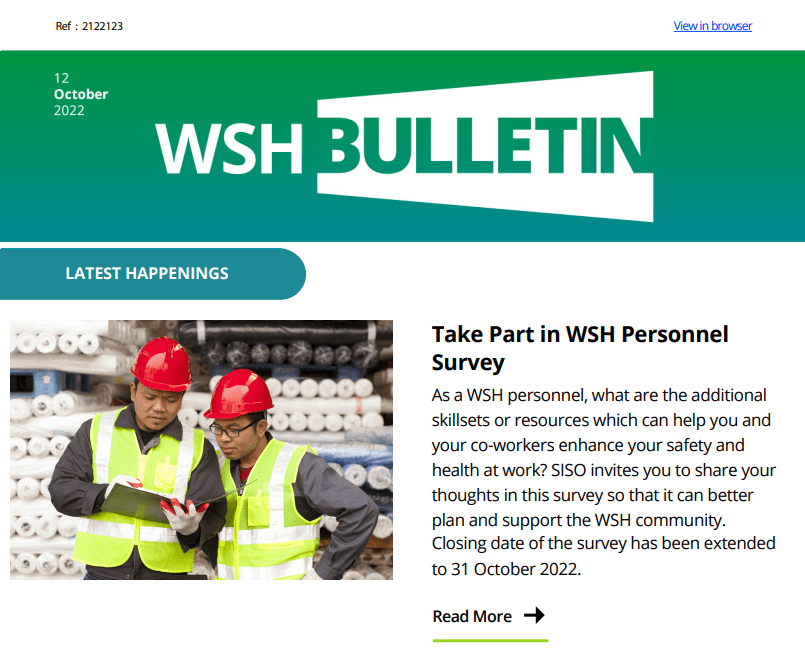 WSH Bulletin 12 Oct 2022 Take Part in WSH Personnel Survey
