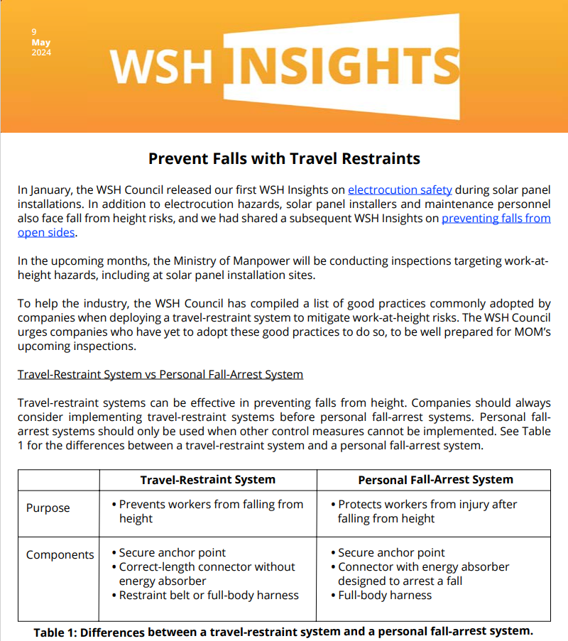 WSH Insights 9 May 2024 Prevent Falls with Travel Restraints