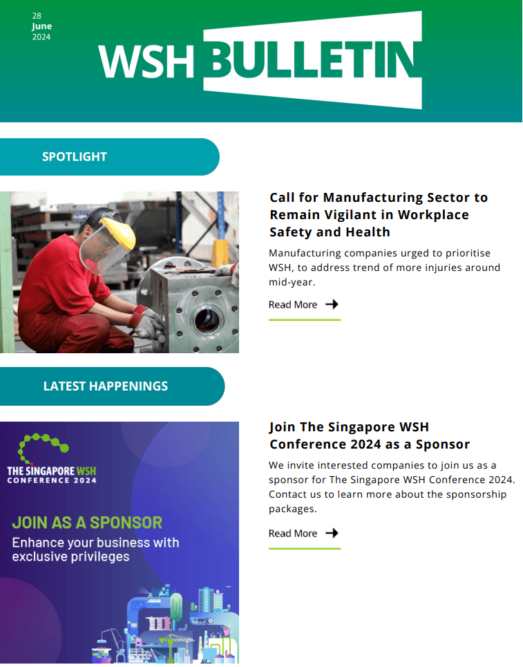 WSH Bulletin 28 June 2024 Call for Manufacturing Sector to Remain ...