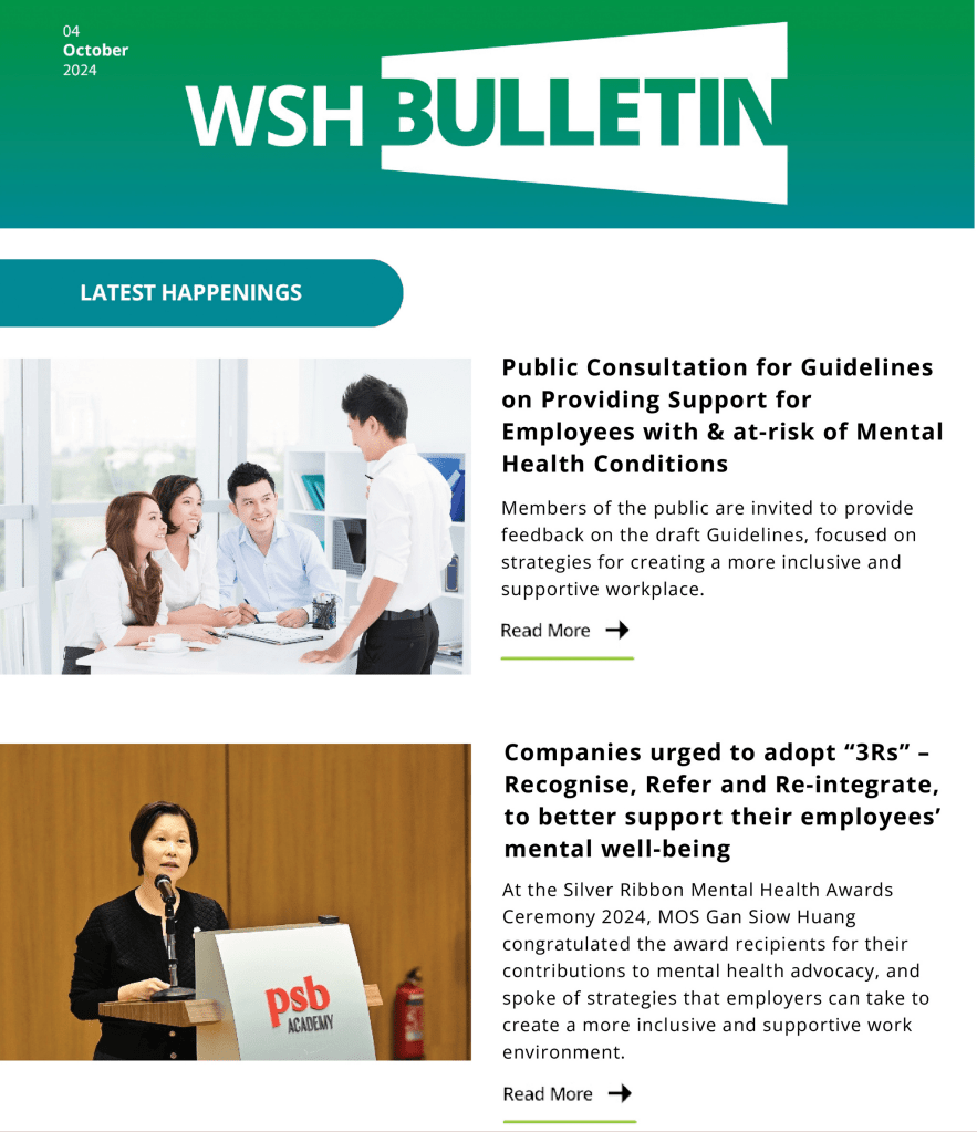 WSH Bulletin 4 Oct 2024 Public Consult for Guidelines on Support to ...