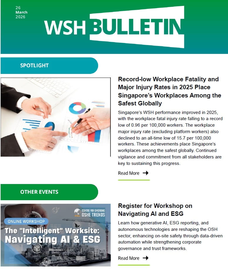 WSH Bulletin 26 March 2026 Record-low Workplace Fatality and Major ...