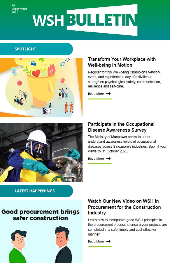 WSH Bulletin 19 September 2025 Transform Your Workplace with Well-being ...