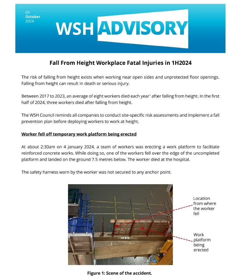 Fall From Height Workplace Fatal Injuries in 1H2024
