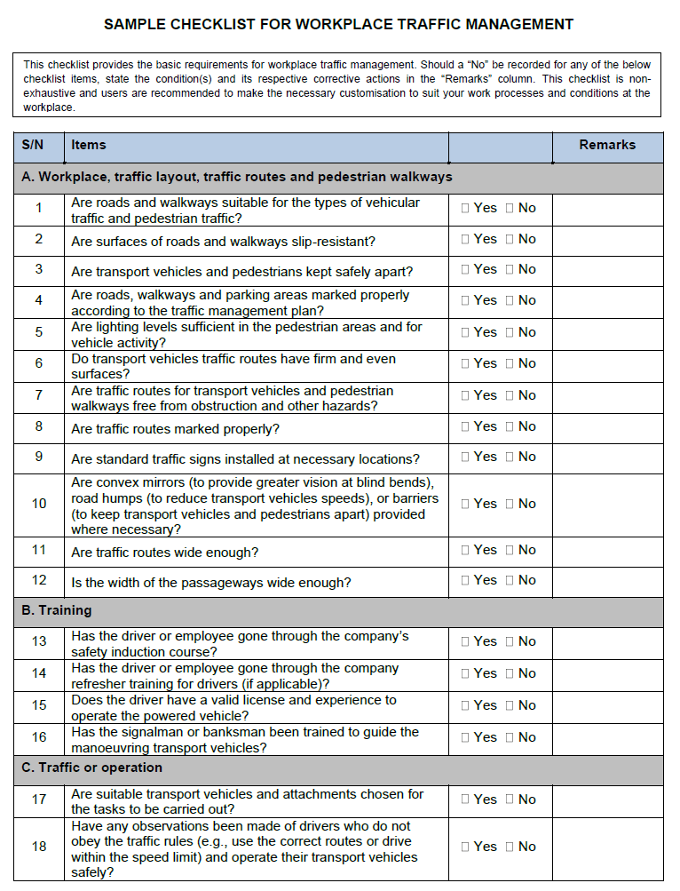 Workplace Traffic Safety Management