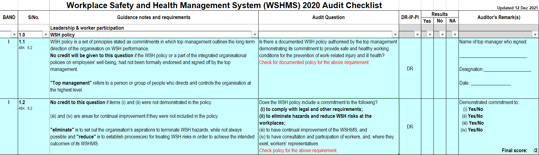 WSH Management Systems